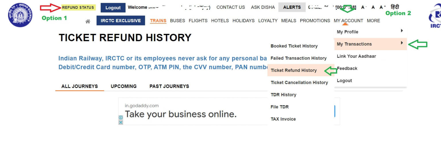 IRCTC Train Ticket Cancellation Refund Status कैसे चेक करें?